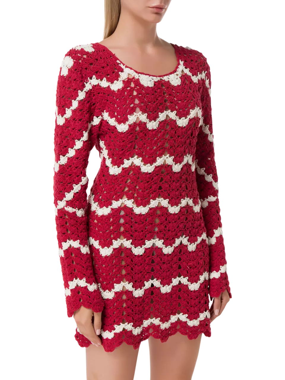 All That Remains Sara Cotton Crochet Long Sleeve Mini Dress That