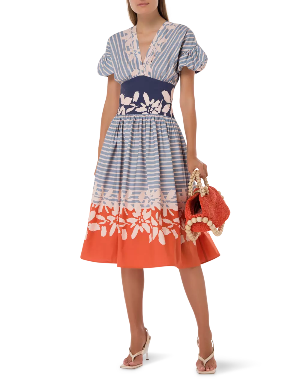Silvia Tcherassi Cotton Stripes Armida Midi Dress That